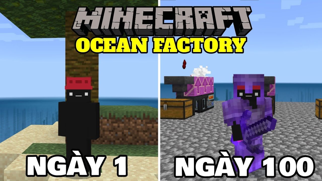 TÓM TẮT 100 NGÀY MINECRAFT OCEAN FACTORY SINH TỒN MCPE - YouTube