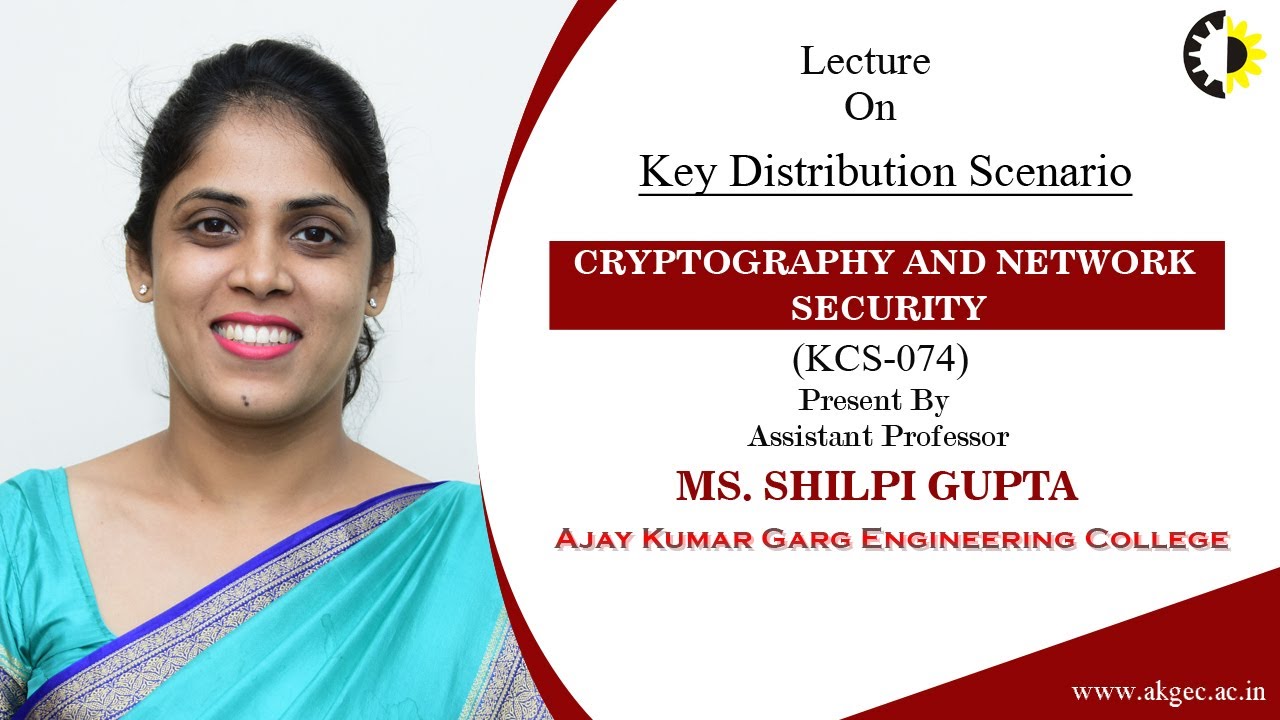Key Distribution Scenario Cryptography And Network Security Lecture 02 By Ms Shilpi Gupta