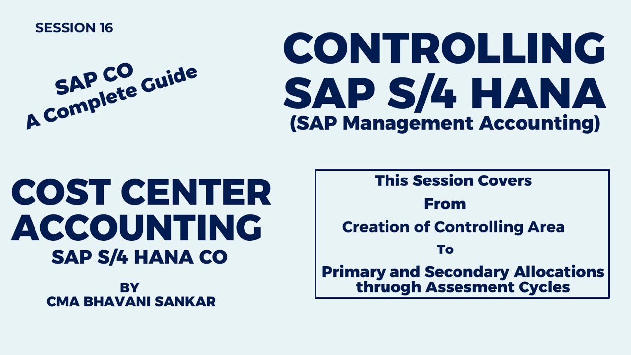 Primary and Secondary Costs Allocation SAP S/4 CO - YouTube