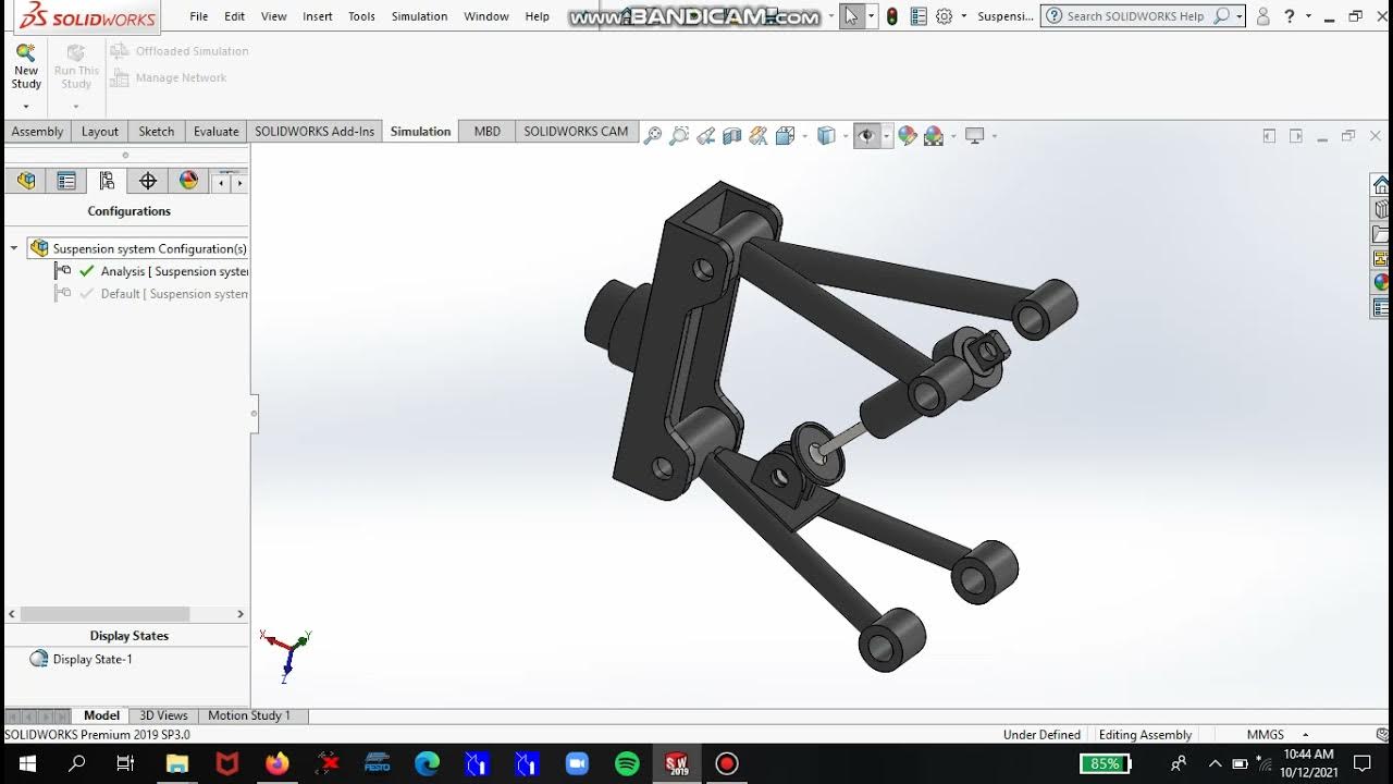 Static Simulation Suspension System | Solidworks 2019 - YouTube