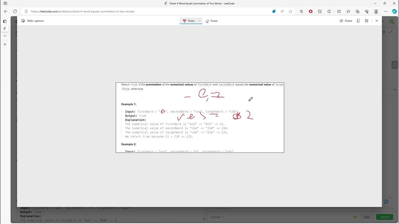 Leetcode 1880 Check If Word Equals Summation Of Two Words String Java Youtube