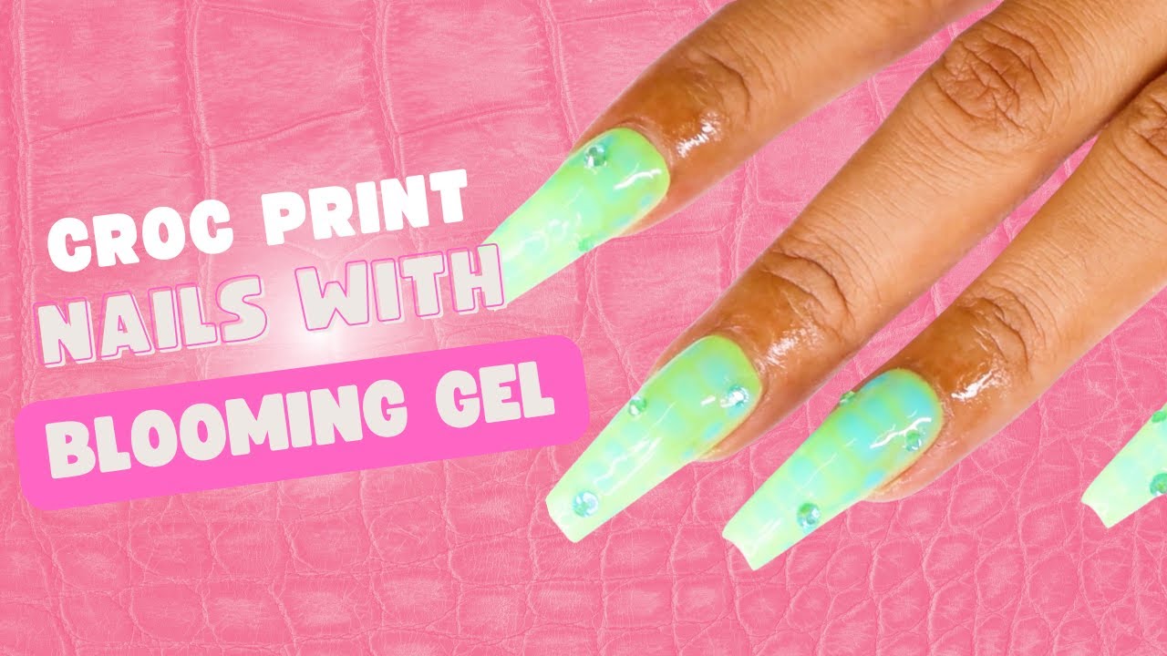 Croc Print Nail Tutorial Using Blooming Gel 🐊 - YouTube