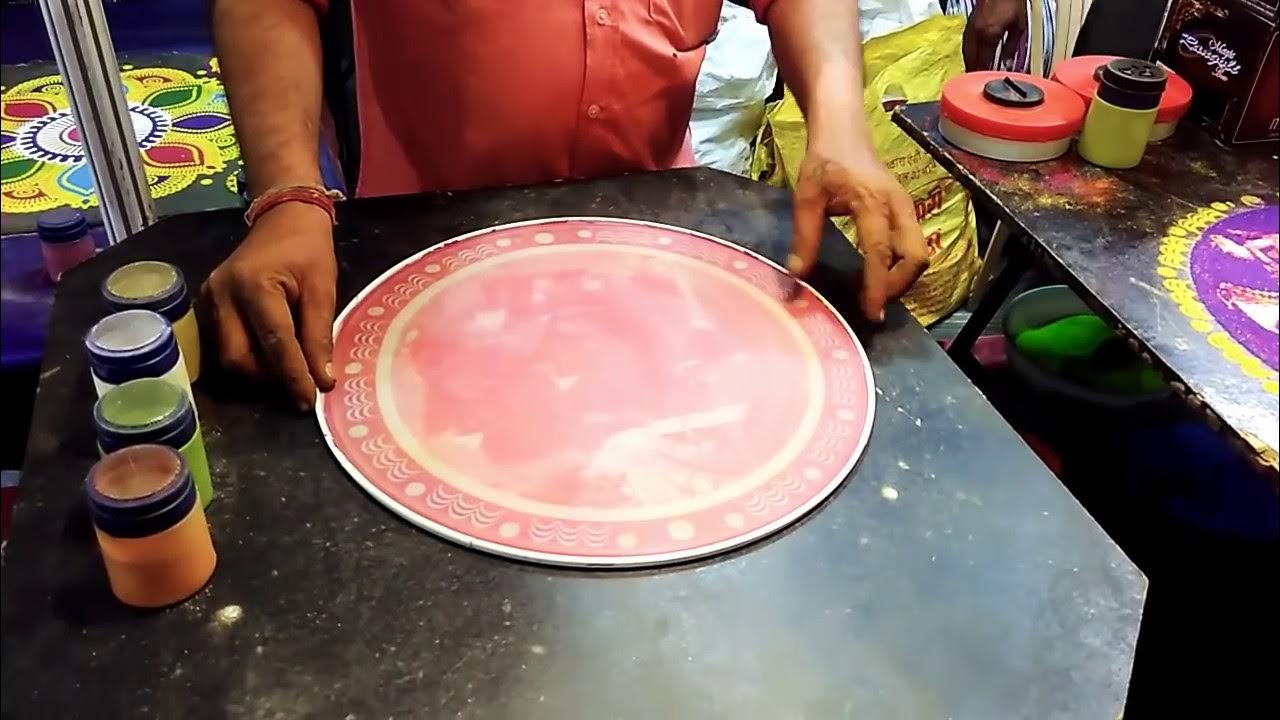 MUST WATCH!!! rangoli design with stencil # 3D rangoli # Innovative ...