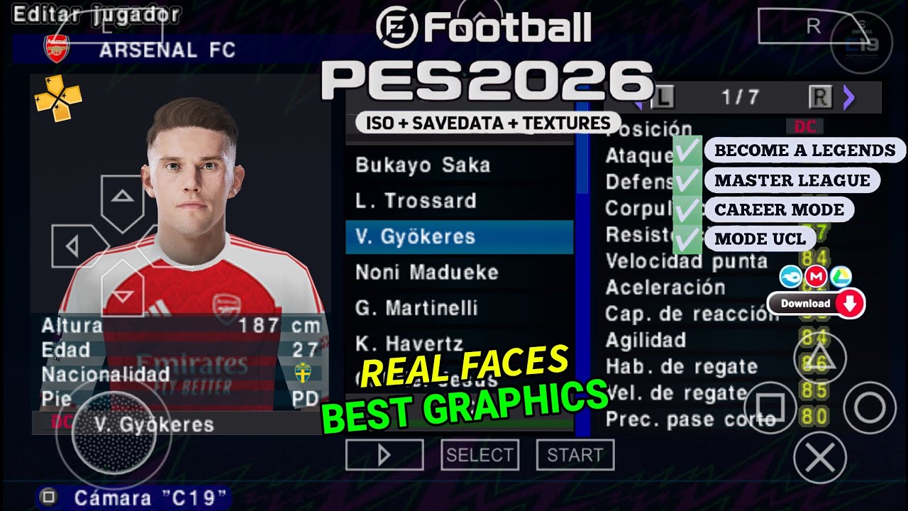 eFootball PES 2026 PPSSPP DOWNLOAD ORIGINAL ISO PES 26 PSP Full Update ...