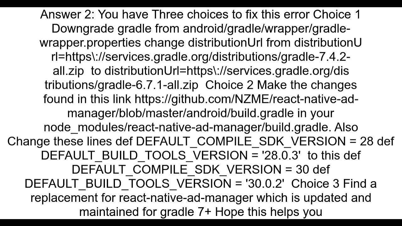 Build failed Gradle build failed with unknown error Please see logs for the andquot Run ...