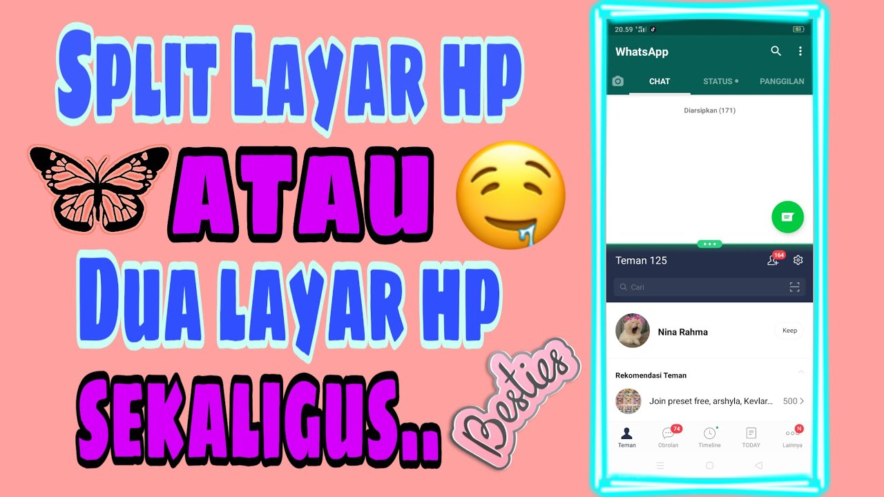Cara split layar hp/dua layar hp sekaligus😱 - YouTube