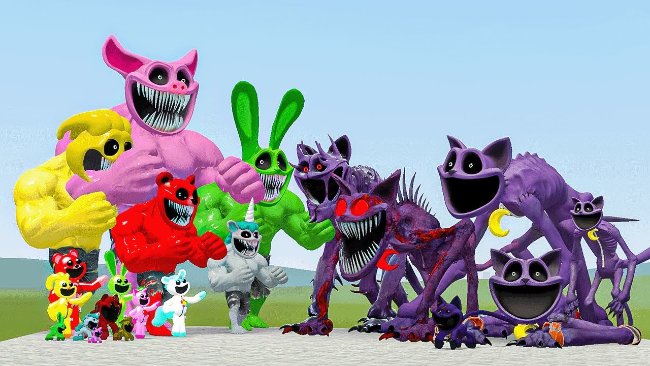 NEW EVOLUTION OF MUSCLE SMILING CRITTERS VS ALL FAMILY CATNAPS IN GARRY ...
