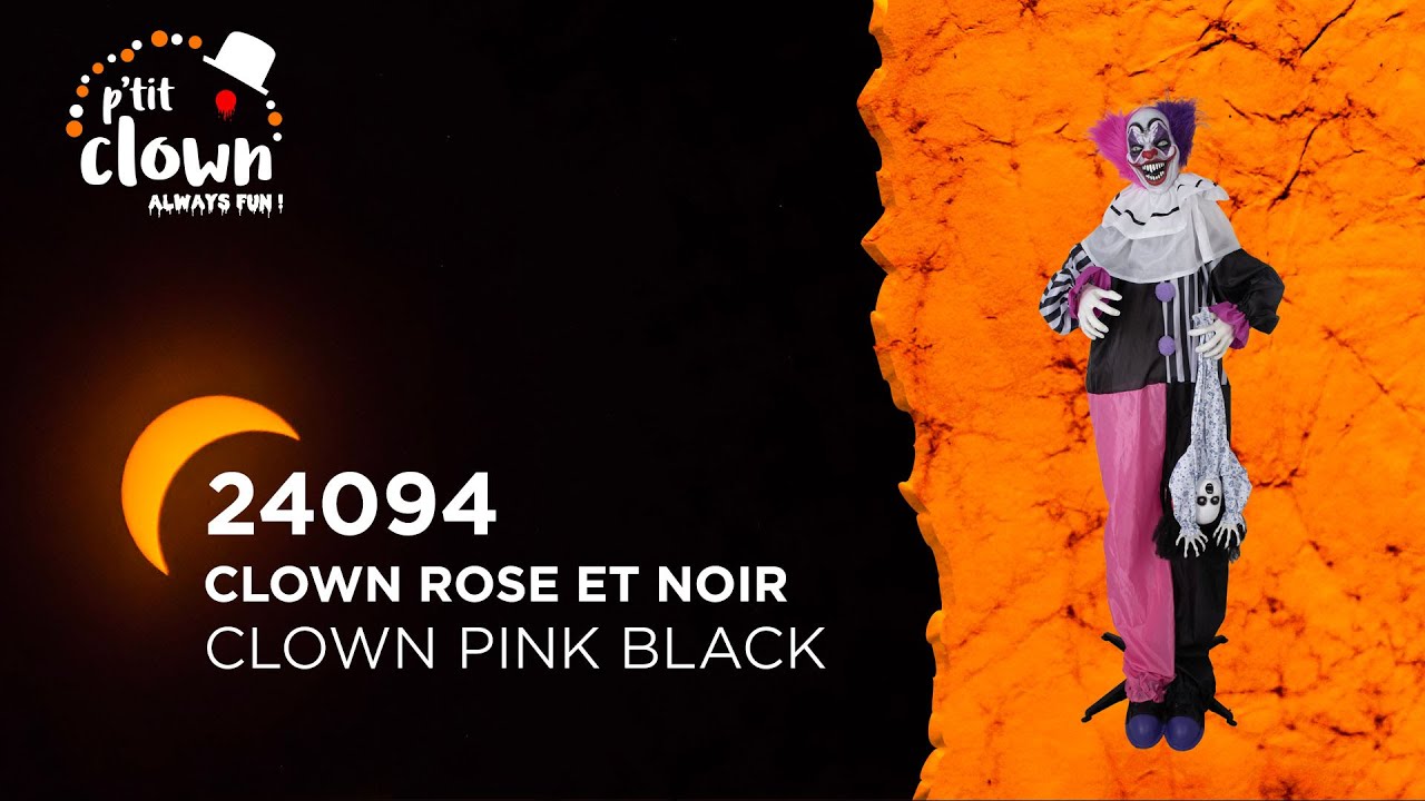 24094 - Clown rose et noir - 170cm - YouTube
