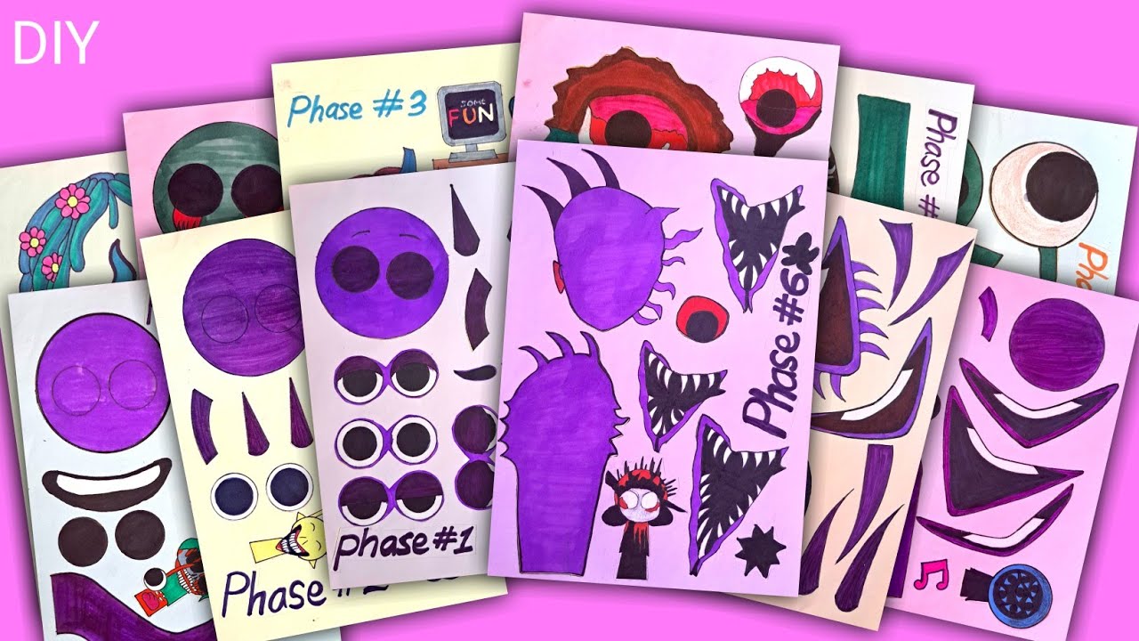 [Paper DIY] Phase 1 2 vs 3 vs 4 vs 5 vs Phase 6 Incredibox Sprunki ...