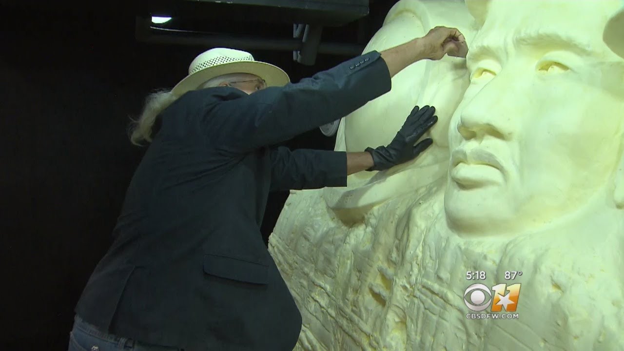 Butter Sculpture On Display At State Fair - YouTube
