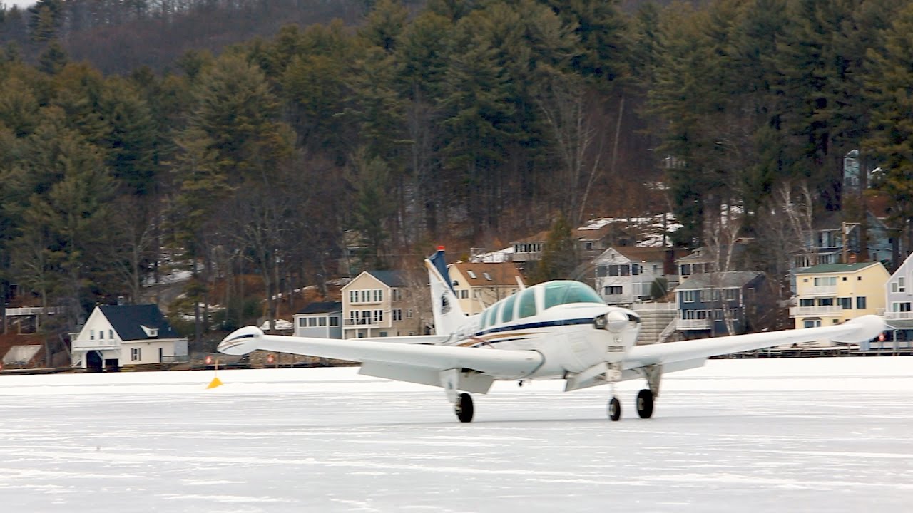 We Landed on a Frozen Lake! - Flight VLOG #3 - Alton Bay Ice Runway ...