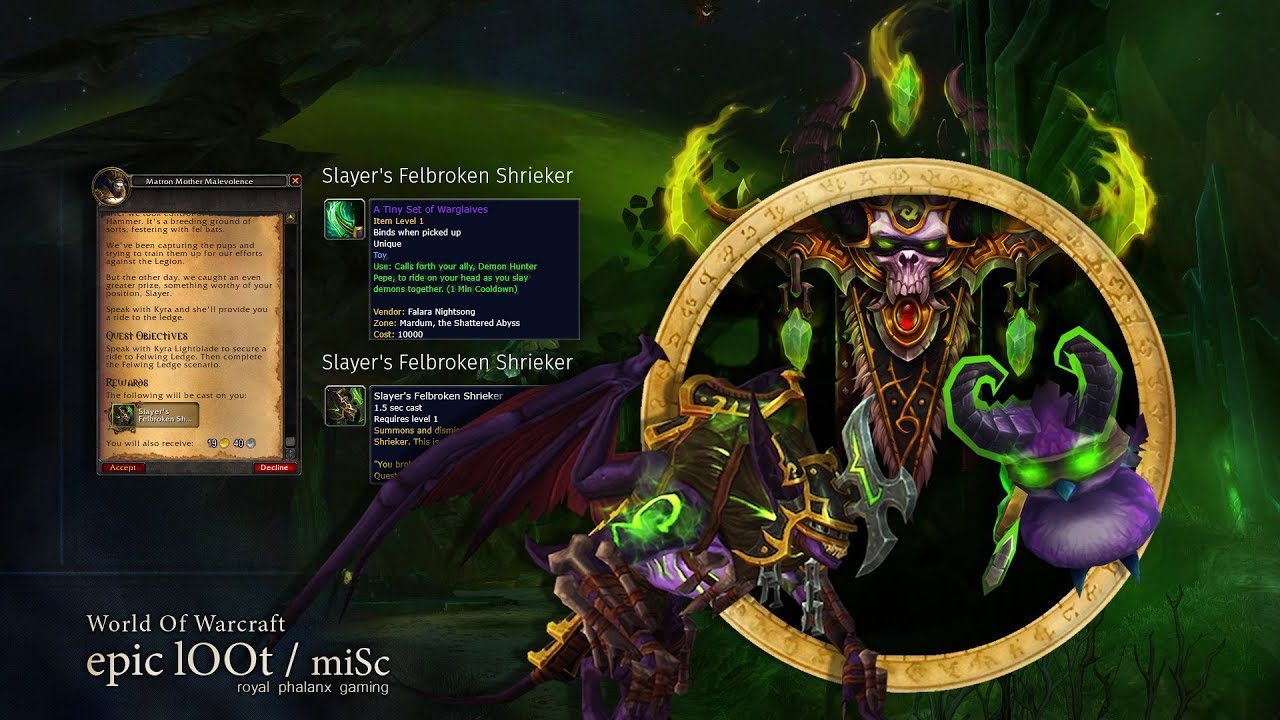Slayer's Felbroken Shrieker Demon Hunter Class Mount + A Tiny Set of ...