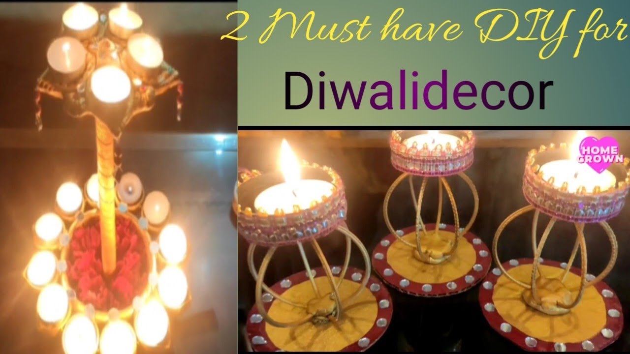 Diy Diya stand Diwali craft ideas/2 must have diwali craft ideas/Diya ...