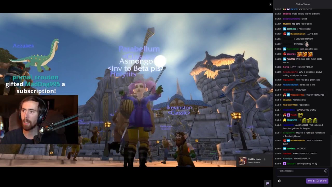 Asmongold Crashes WoW Classic Server, RAGNAROS in STORMWIND, Level 1 ...