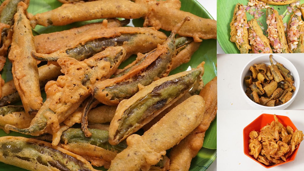 Mirchi Bajji Recipe Andhra Style | Onion Masala Mirchi Bajji,Cut Mirchi ...