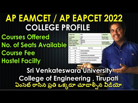 SVU College Of College of Engineering Tirupati College Profile | SVUCE ...