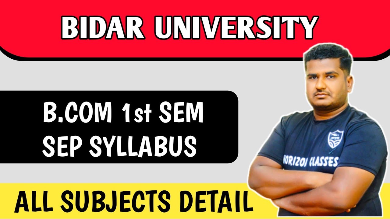 B.Com 1st Sem SEP Syllabus | Bidar University | All Subjects Details ...