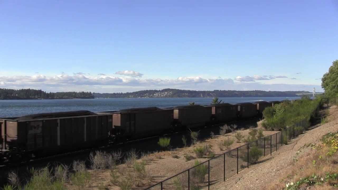 Northbound BNSF Coal Train @ Chambers Bay, WA 08-18-13 - YouTube