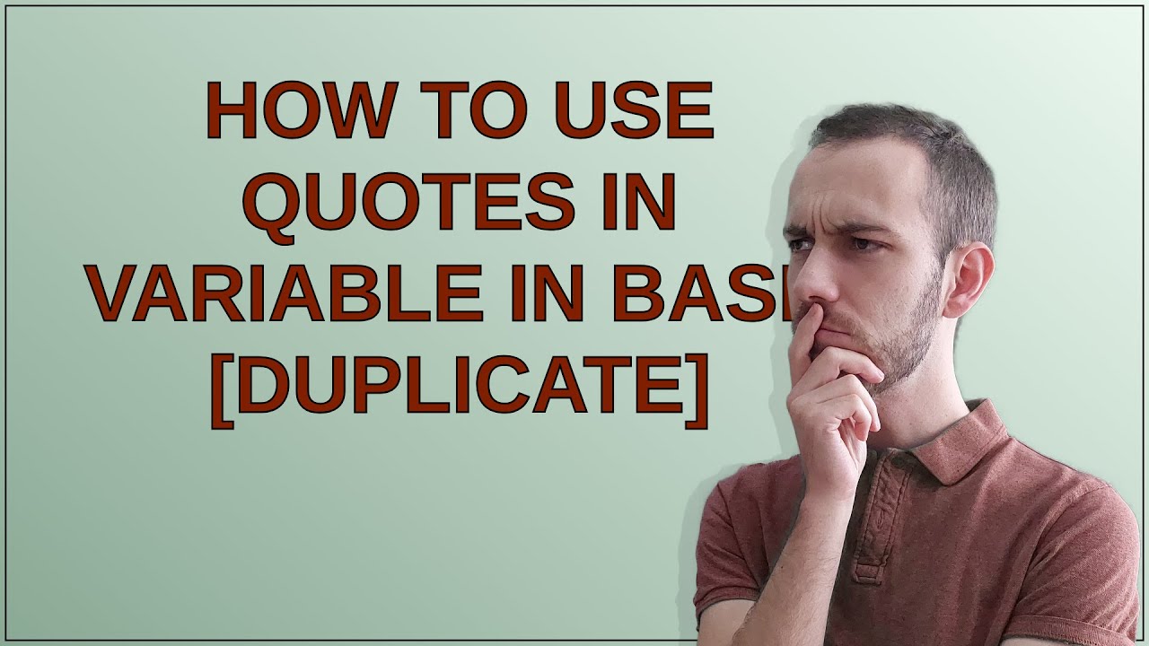 Unix: How To Use Quotes In Variable In Bash - YouTube