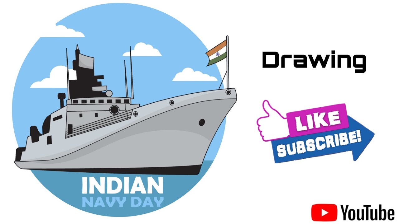 Indian Navy Day Drawing | Indian Navy Day Poster | 4th December - YouTube