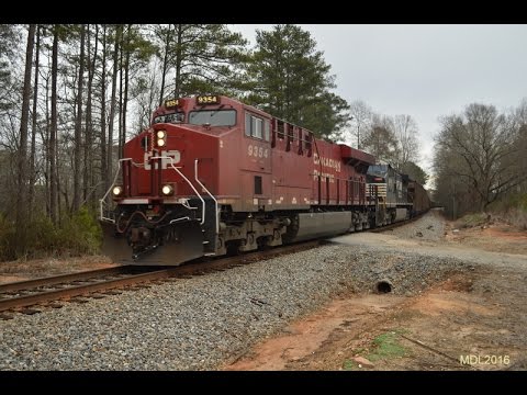 HD: CP 9354 leads NS Train 708 in Bowdon Junction, GA - YouTube