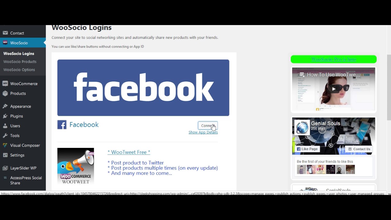 How to Post the Products at Facebook with WordPress Site Server - YouTube