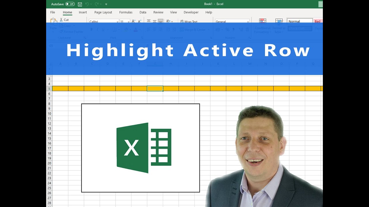 Excel - Highlight Active Row - YouTube