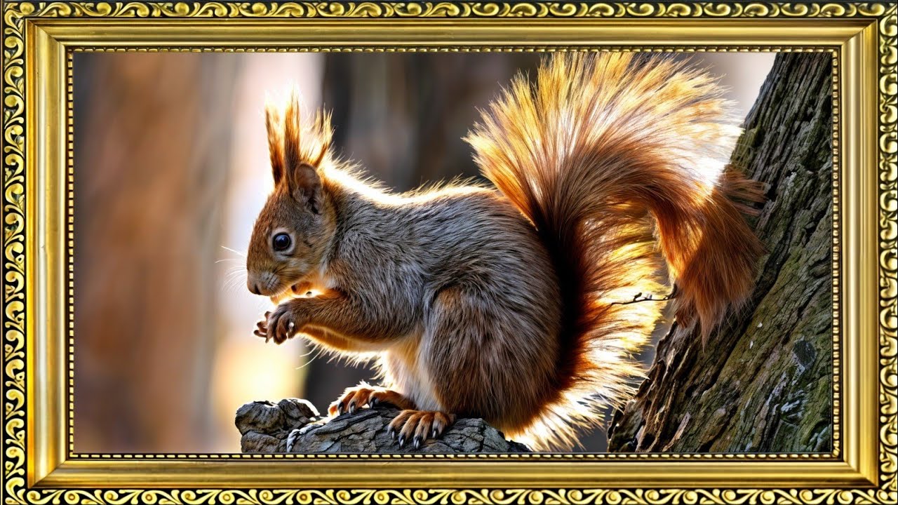 squirrel 🐿️🐿️🐿️| Gold framed vintage | Cader TV | The art corner | TV ...