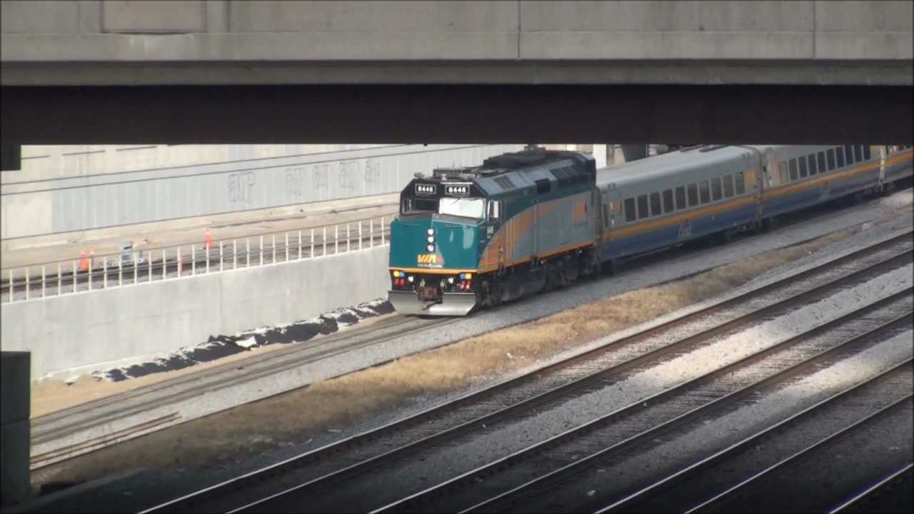 VIA Rail F40PH-3 with Rebuilt LRC 3/16/2012 - YouTube