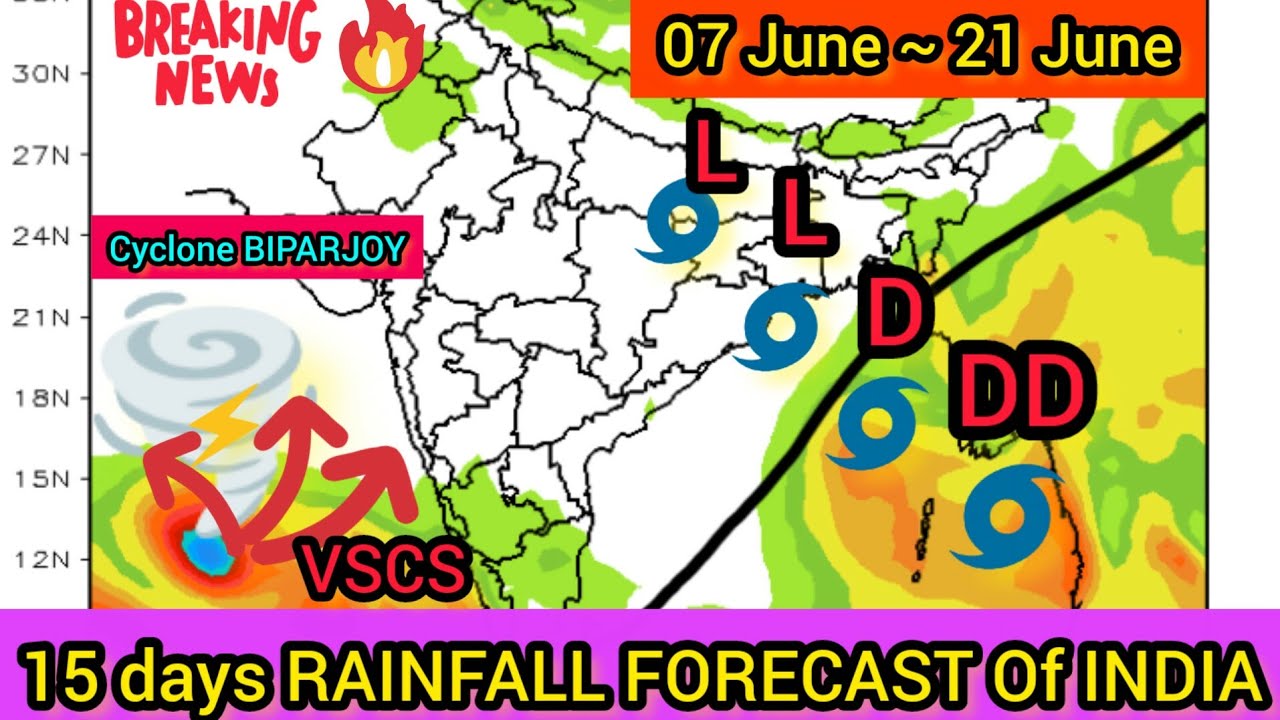 {Cyclone biparjoy track},15 days weather of India🇮🇳.@skymet radar map ...