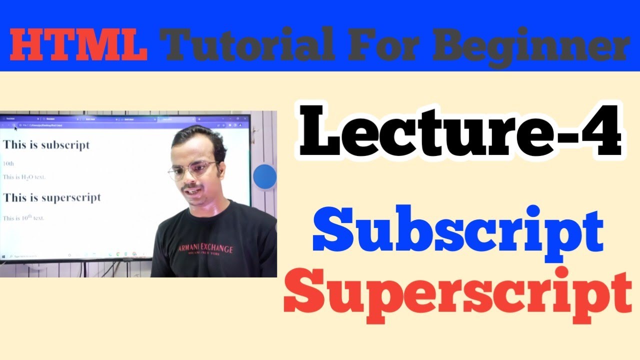 Html Course Subscript And Superscript O Level Class Youtube