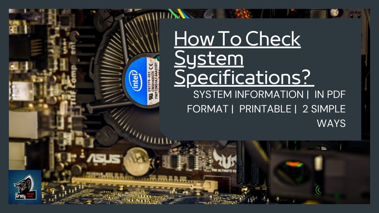 How To Check System Specifications? | In All Windows | Create ...