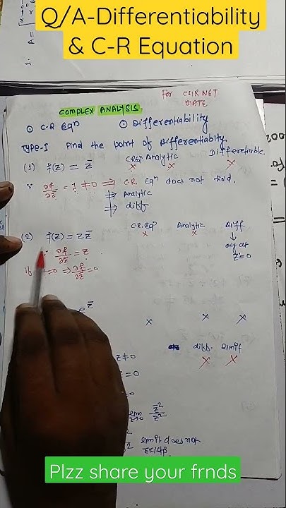#V.V.V.#Q/A#C-R Equation #Differentiability#Complex analysis# CSIR NET#GATE#IIT-JAM#IIT-JEE ...