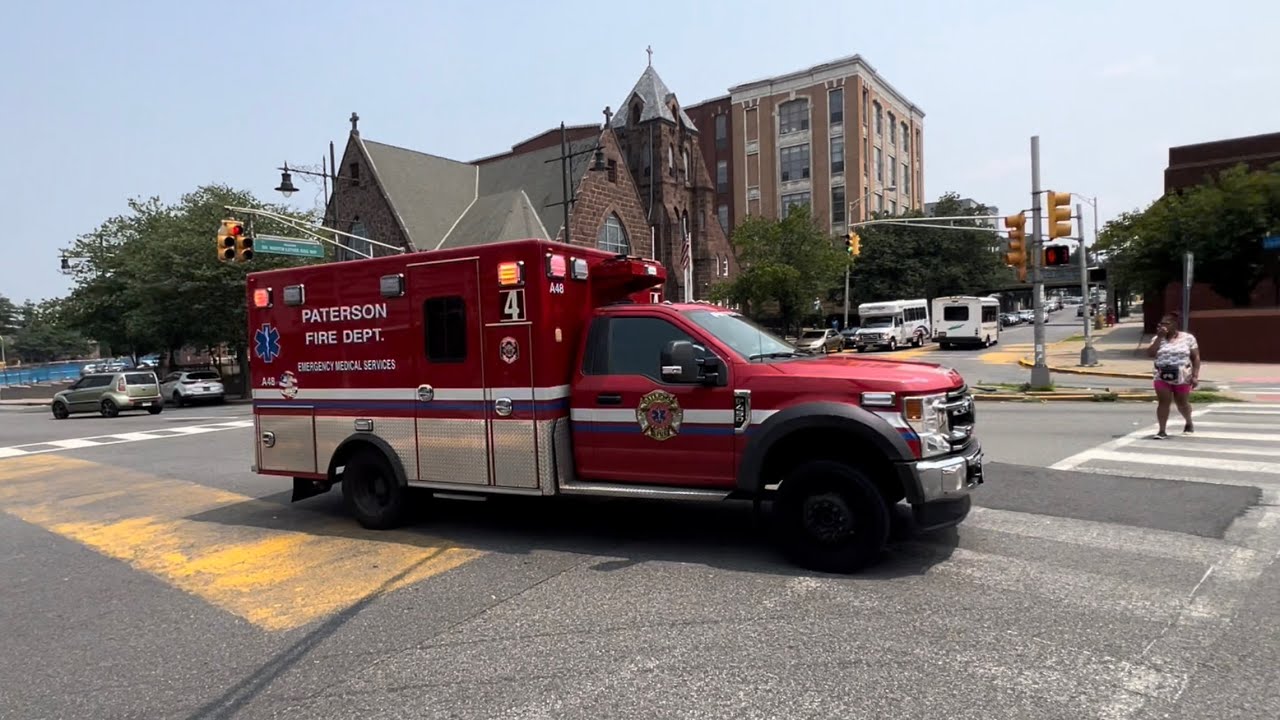 Paterson FD EMS-4 responding 7-17-23 - YouTube