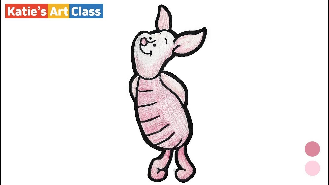 How to draw Piglet step by step l Easy drawing and painting Tutorial ...