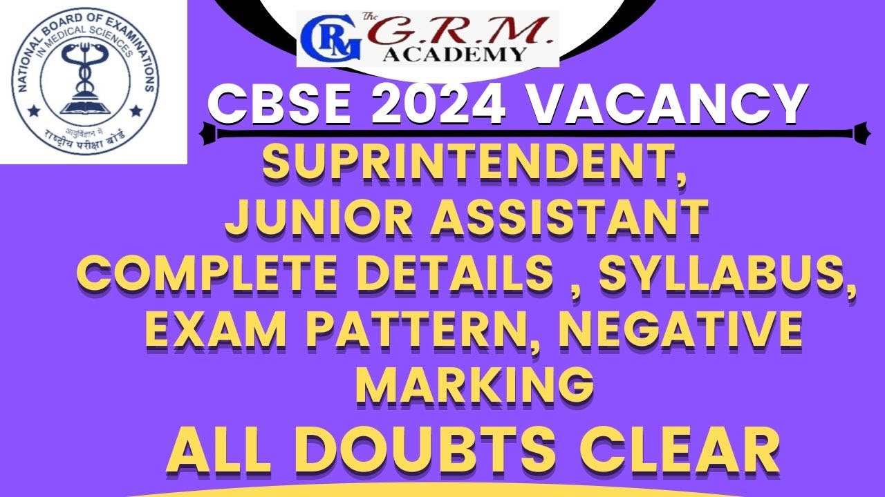 CBSE Vacancy 2025 OFFICIAL Notification II CBSE Superintendent Junior ...