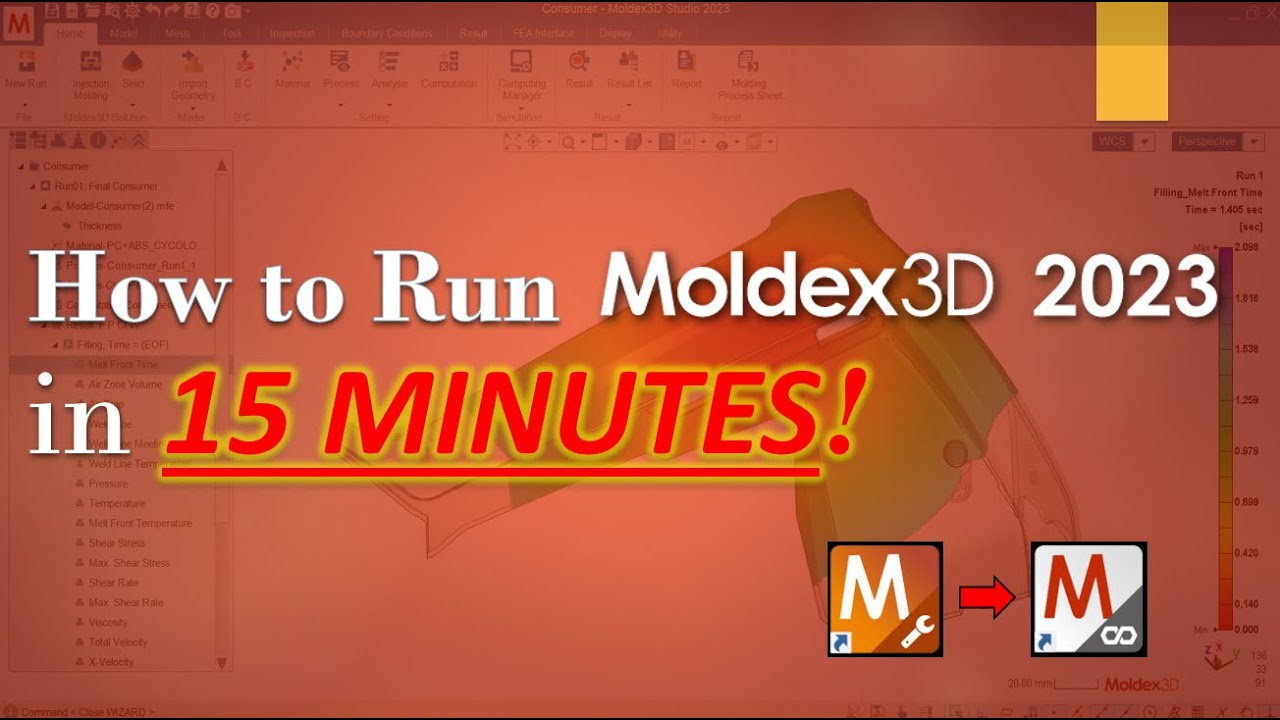 Moldex3D 2023 QuickStart Tutorial | CADdoctor | Studio | Mold Filling Simulation - YouTube