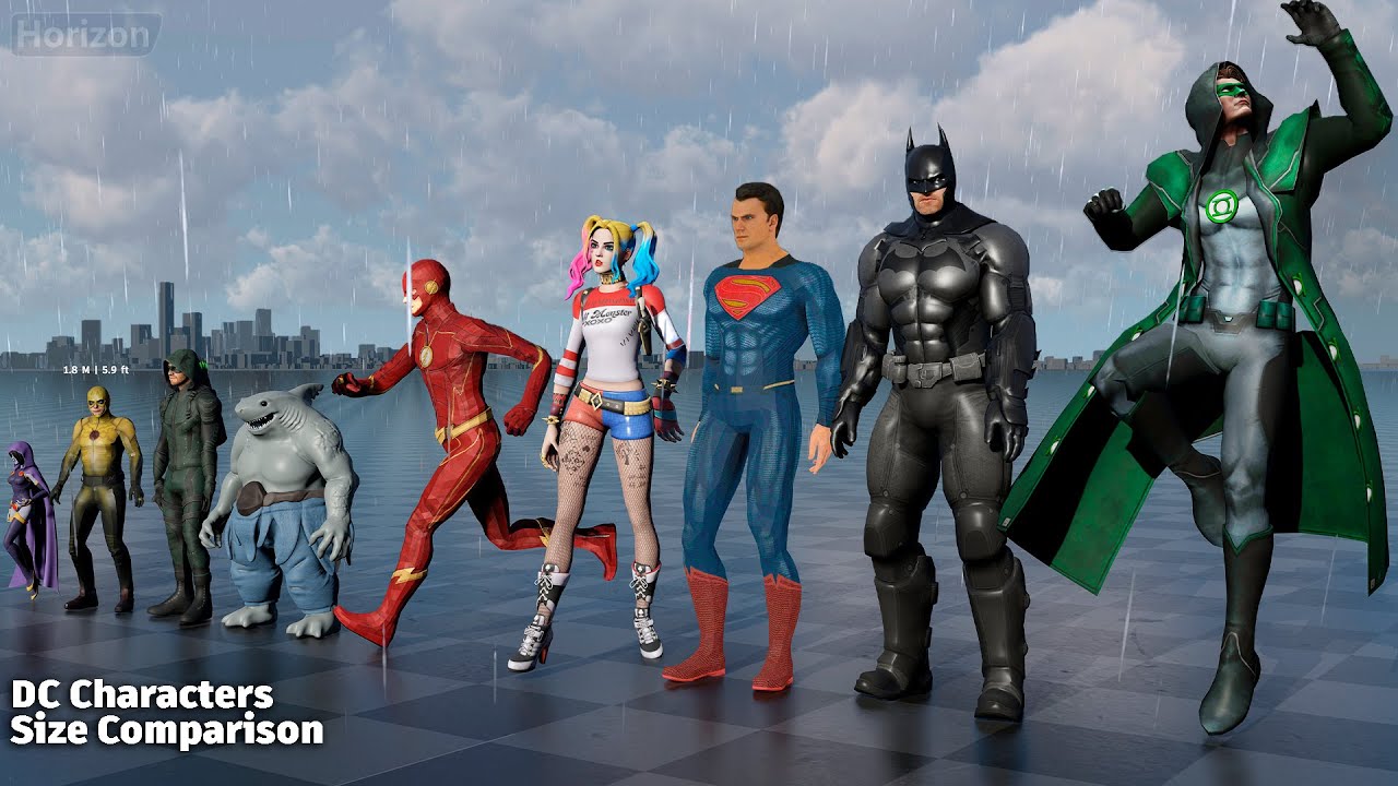 DC Comics Characters Size Comparison - YouTube
