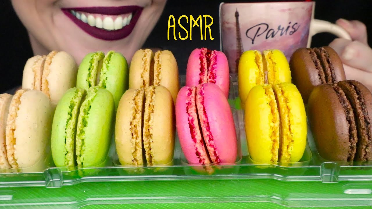 COLORFUL MACARONS 🍭 | No Talking | ASMR Mukbang | Real Eating Sounds ...