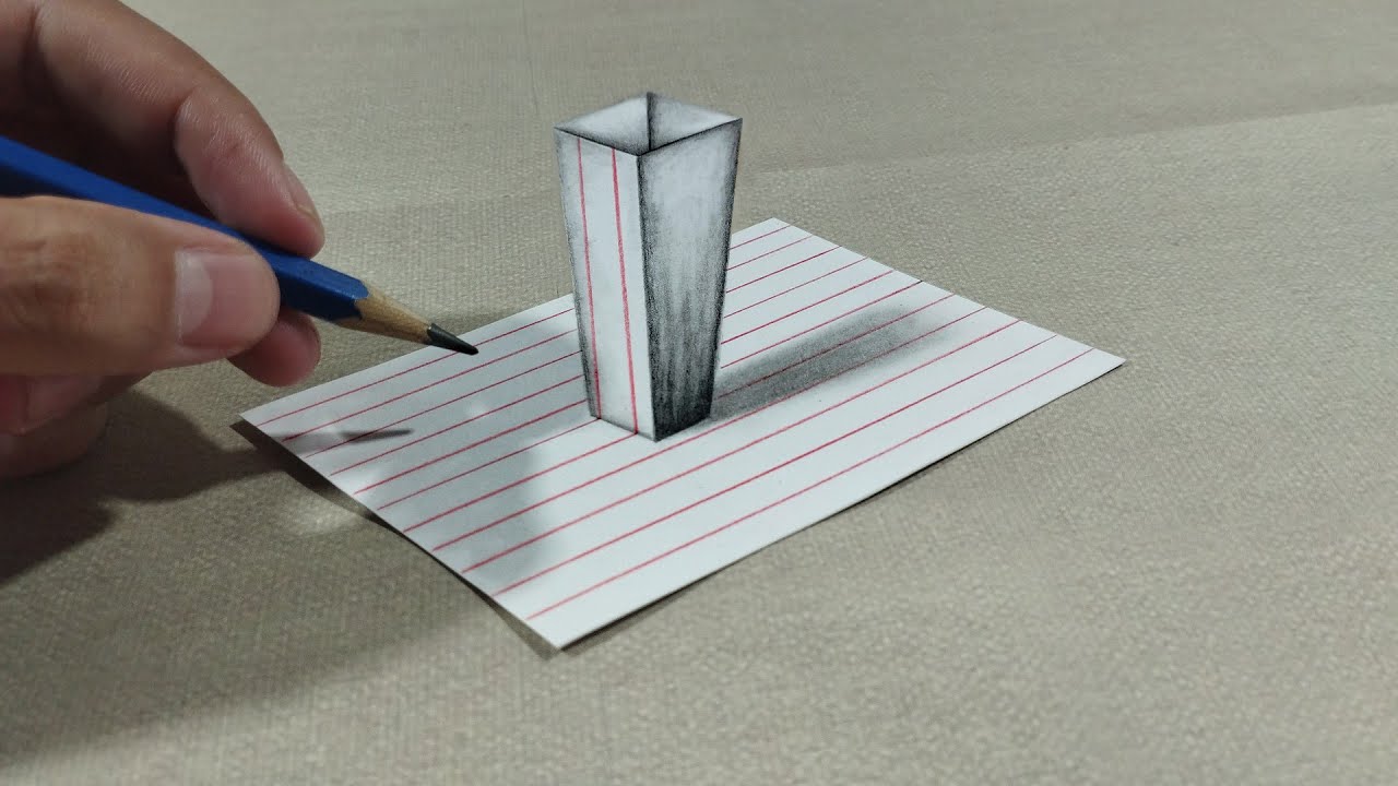 DIBUJOS 3D 🔥 Truco 3D en papel lineal - YouTube