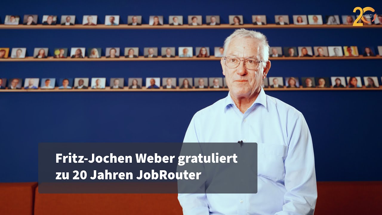 Fritz-Jochen Weber gratuliert zu 20 Jahren JobRouter - YouTube