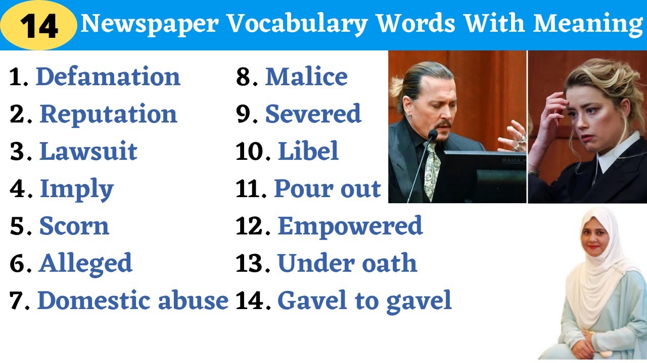 14 Newspaper vocabulary words with meaning - Johnny Depp & Amber Heard ...