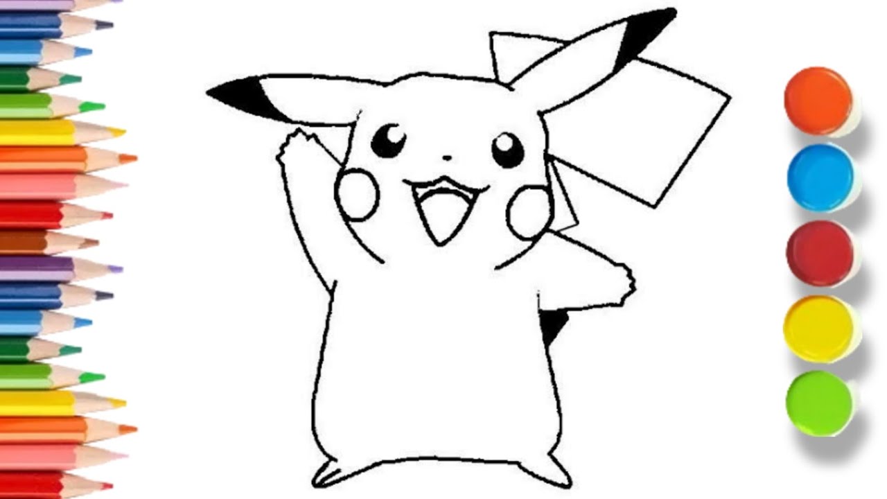 Pokemon | Drawing and Colouring | Pikachu Drawing | cute Pokemon ...