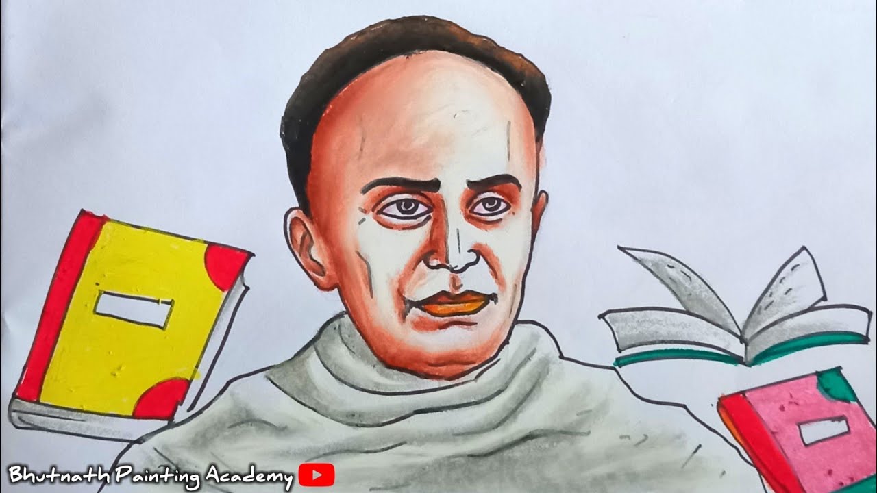 Ishwar Chandra Vidyasagar drawing with oil pastel colour step by step ...