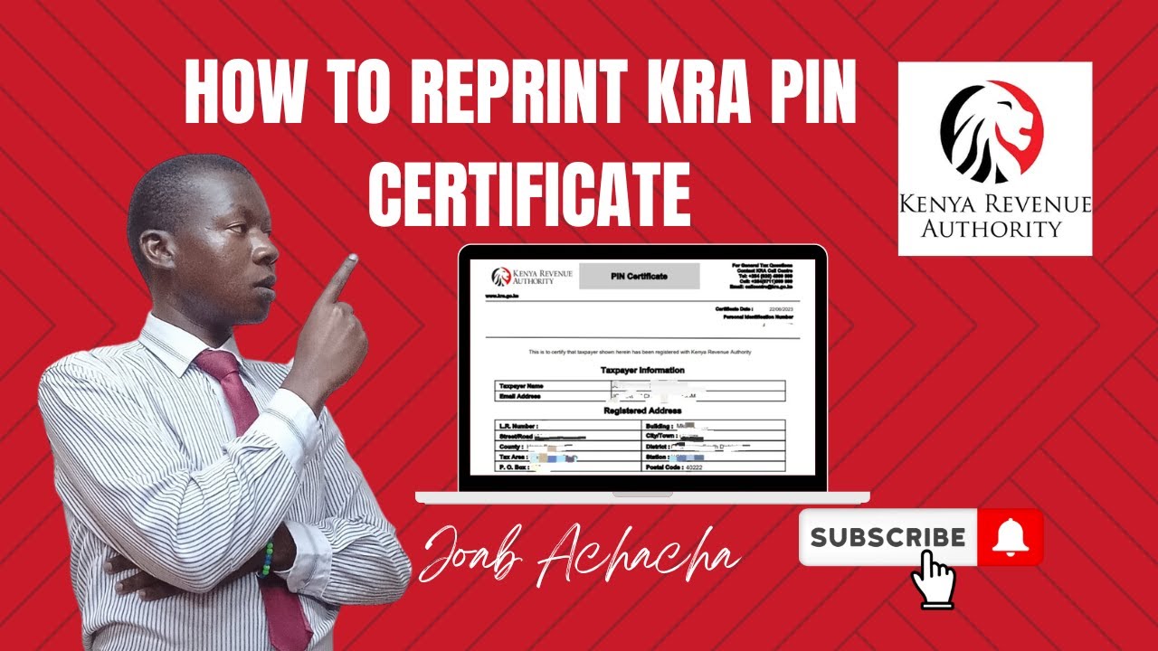 HOW TO REPRINT KRA PIN CERTIFICATE | KRA PIN | KRA PIN RETRIEVAL | JOAB ...