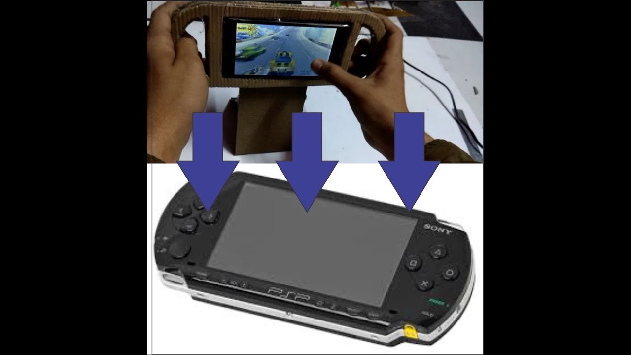 Make Your phone like a gaming PSP with cardboard - YouTube