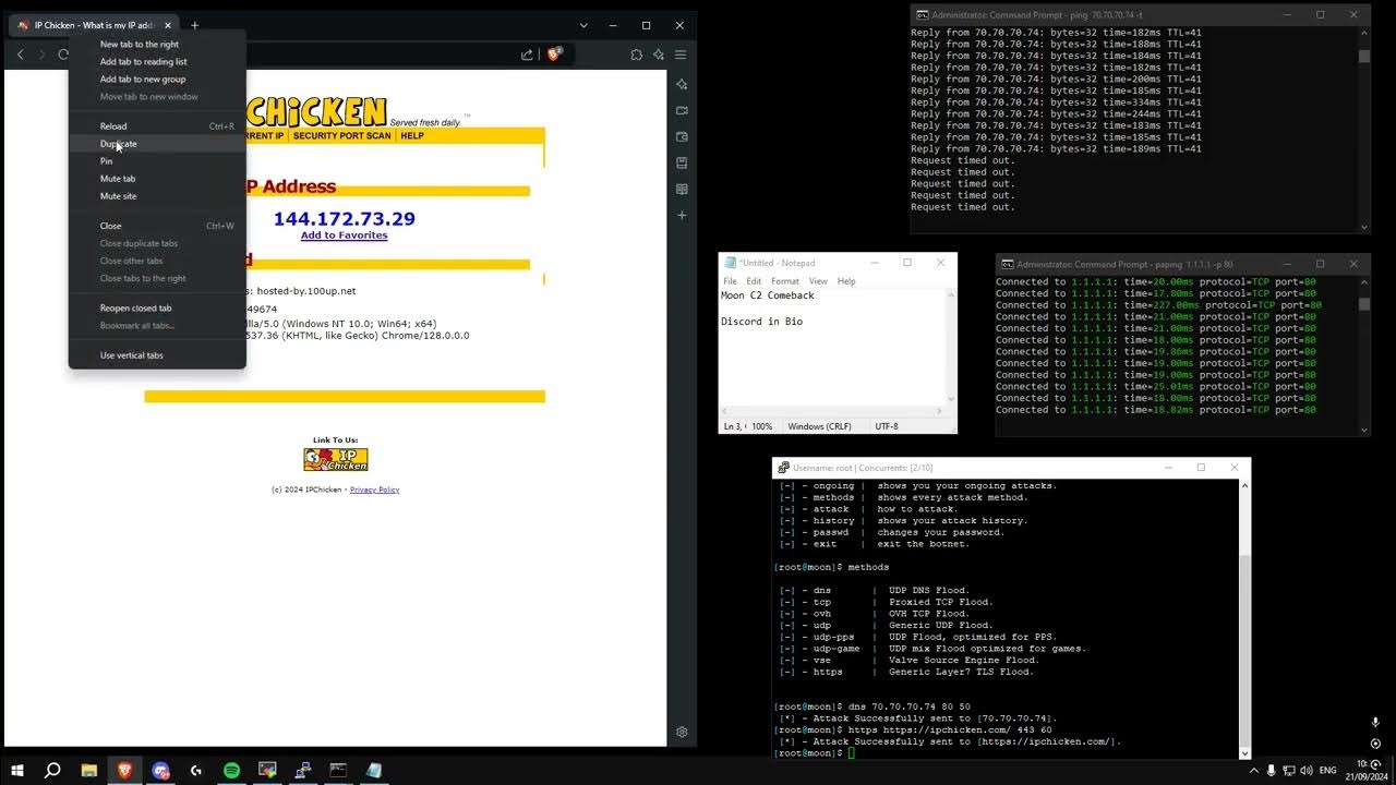 Moon C2 V/S L7 + L4 Targets | Best Botnet 2024 - YouTube
