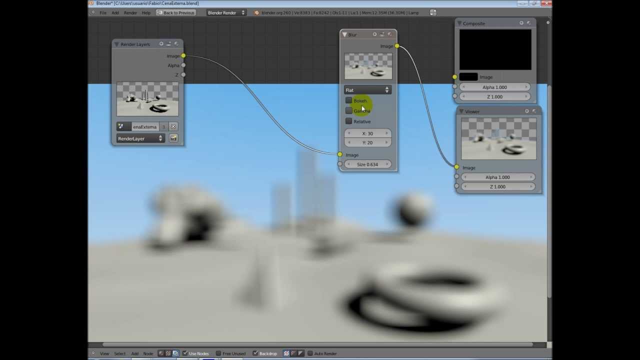 Tutorial Início Blender (2.60a) Nodes/Composição - Filter e Blur - YouTube