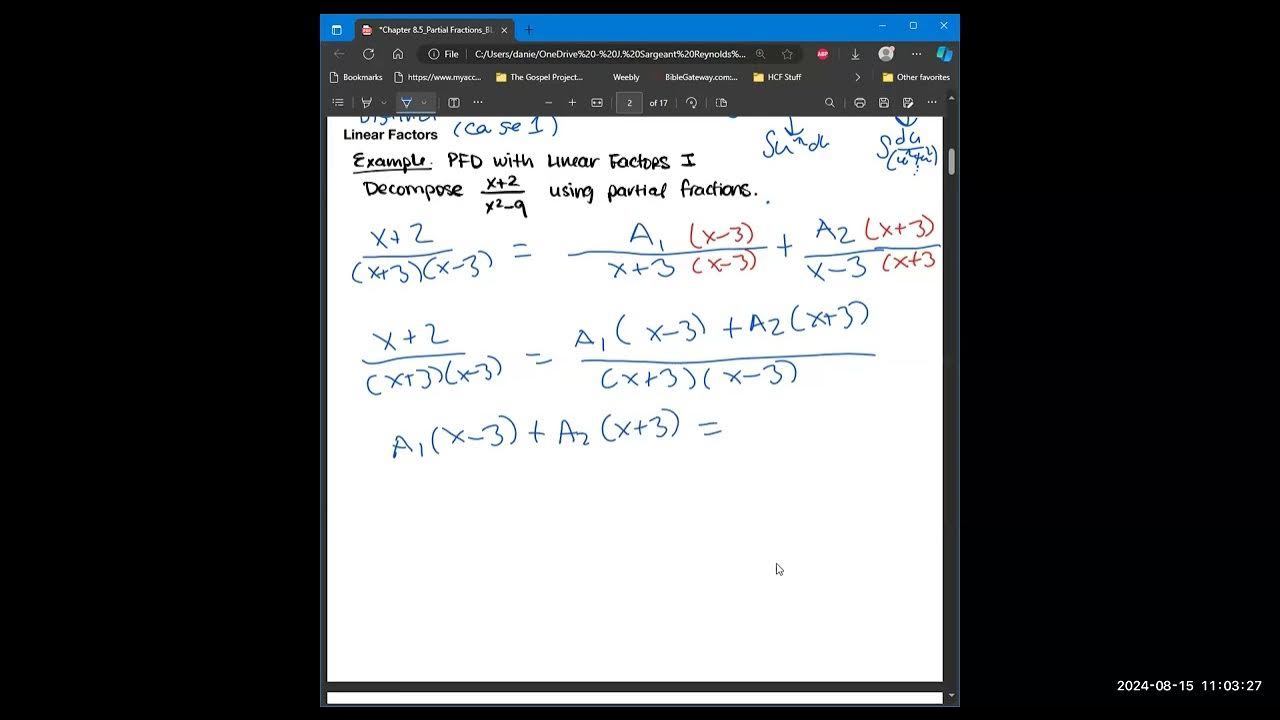 Chapter 8.5: Partial Fractions - YouTube