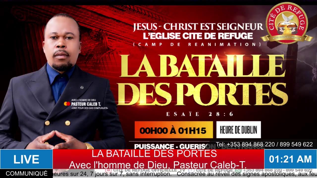 🔥SEIGNEUR, RESTAURE MA GLOIRE PERDUE || Pasteur Caleb-T || LUNDI 30.09. ...